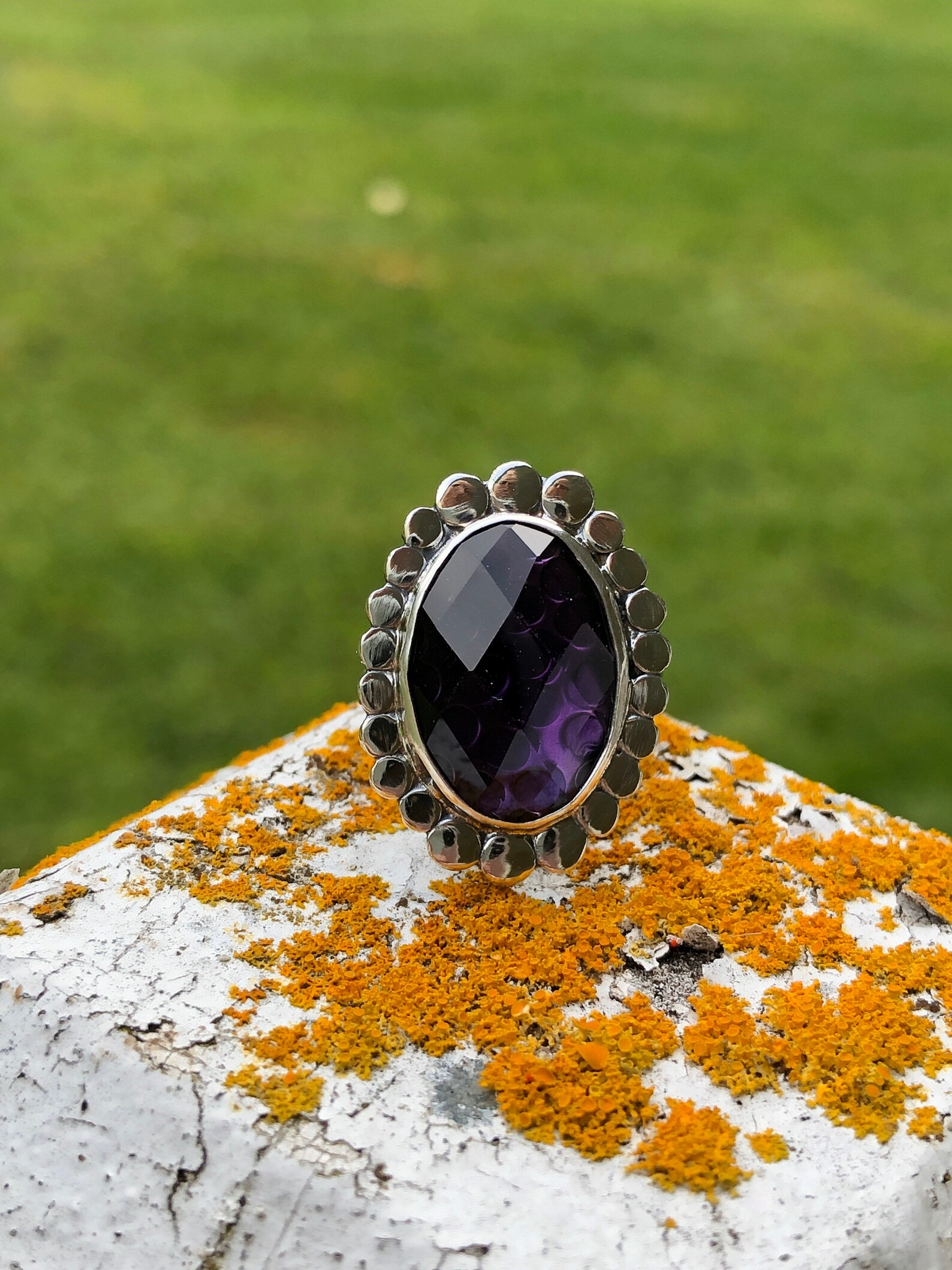 Rose Cut Amethyst Sterling Silver Ring Size 7 US - Etsy