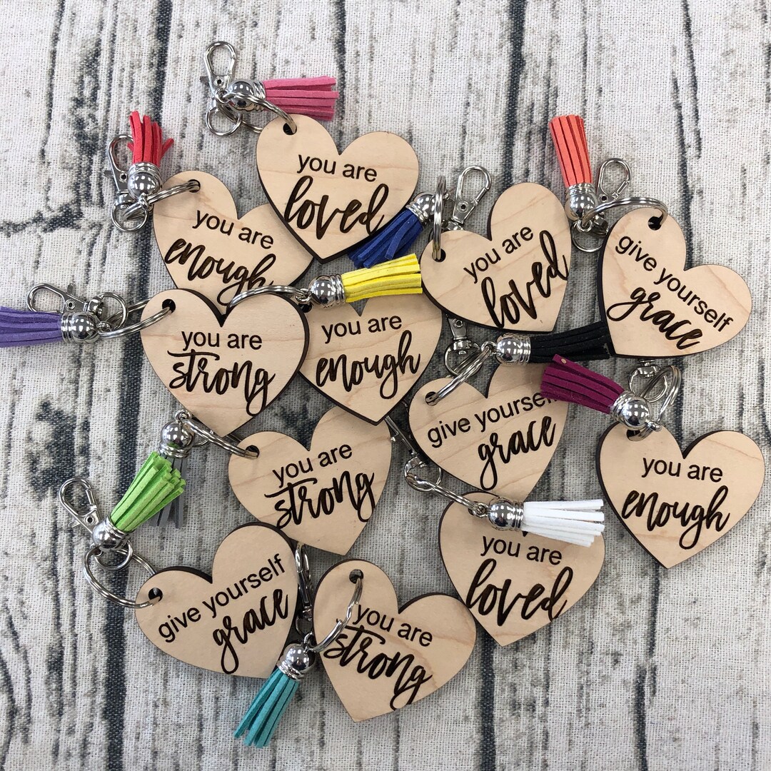 Affirmation Keychain, Inspirational Keychain, You Are Strong, You Are ...