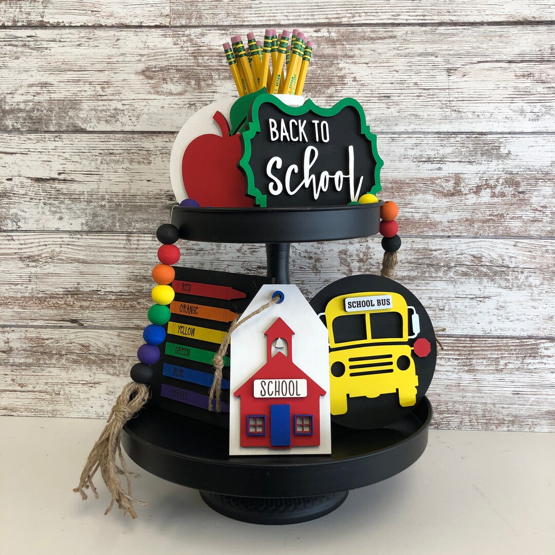 Back to School Tiered Tray, Tiered Tray Set, School Themed Tiered Tray ...