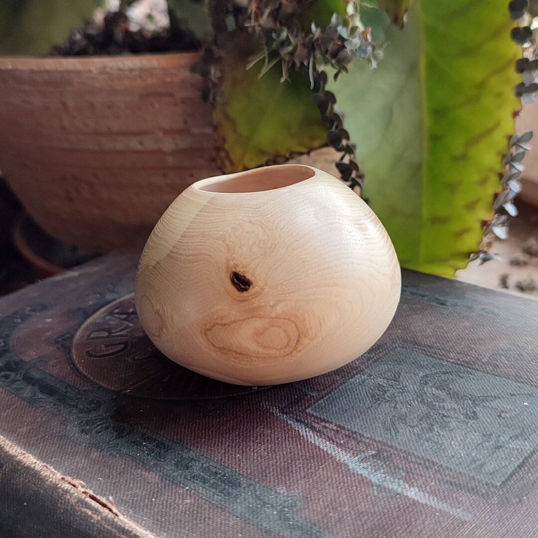 Wooden Vessel - Ash Wood Sculpture - Carving - Hand Made Pot - Natural ...