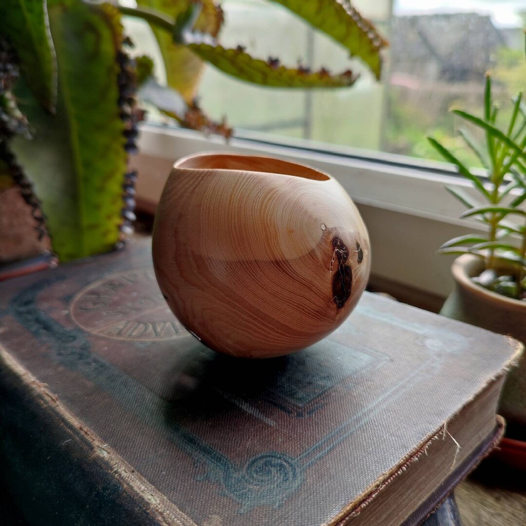 Wooden Vessel - Ash Wood Sculpture - Carving - Hand Made Pot - Natural ...