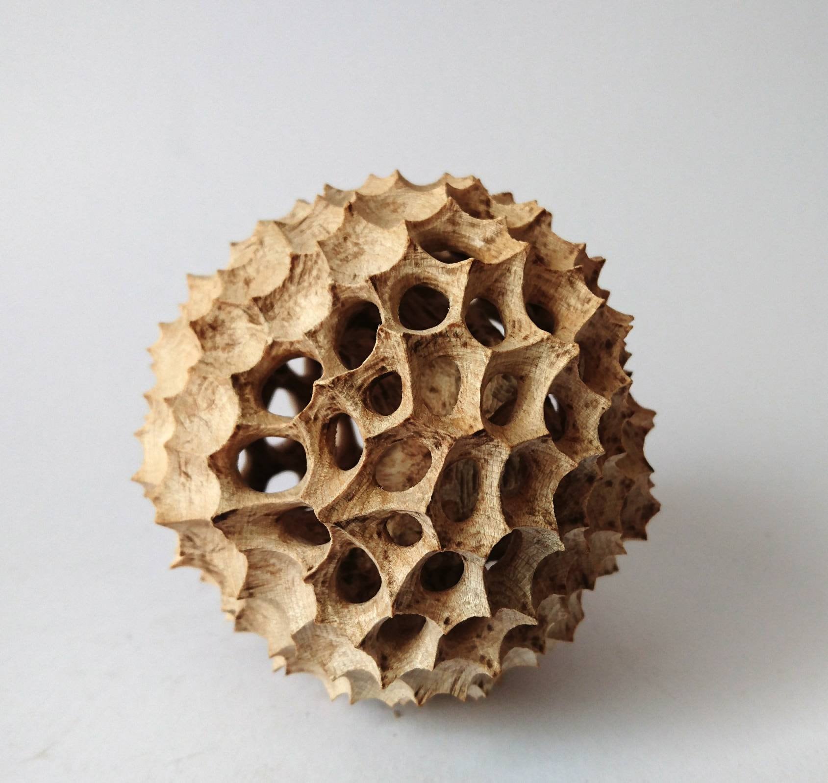 Tactile Abstract Wood Carving - Wooden Sculpture - Handmade Artwork ...