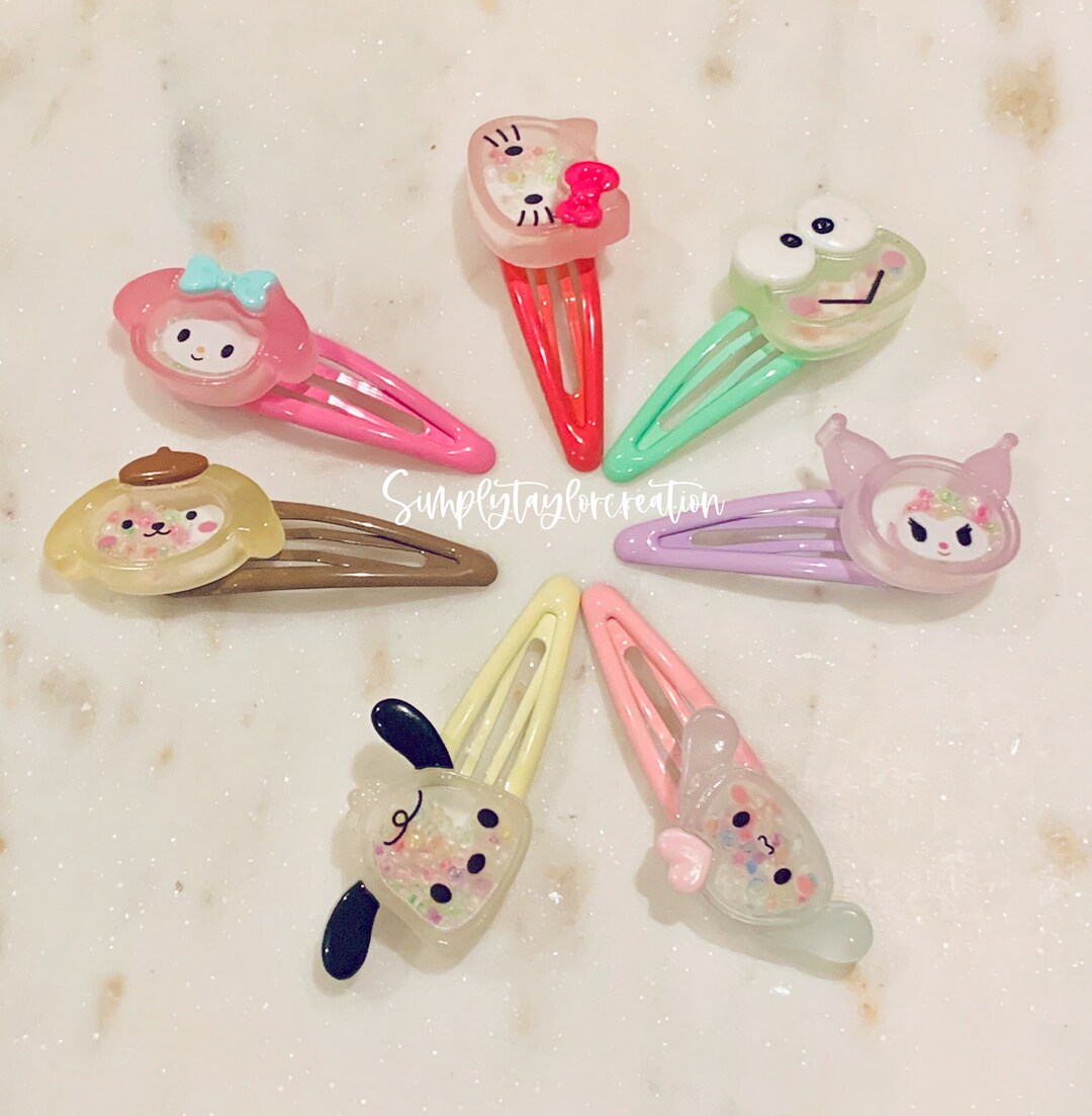Sanrio Clip Hello Kitty Charm Barrettes Hairclips Cute Hairclips Kawaii ...