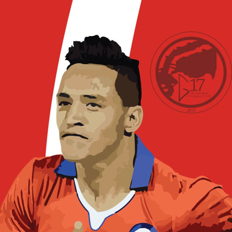 Chilean Alexis Sánchez Poster Sanchez Soccer Poster Chile | Etsy