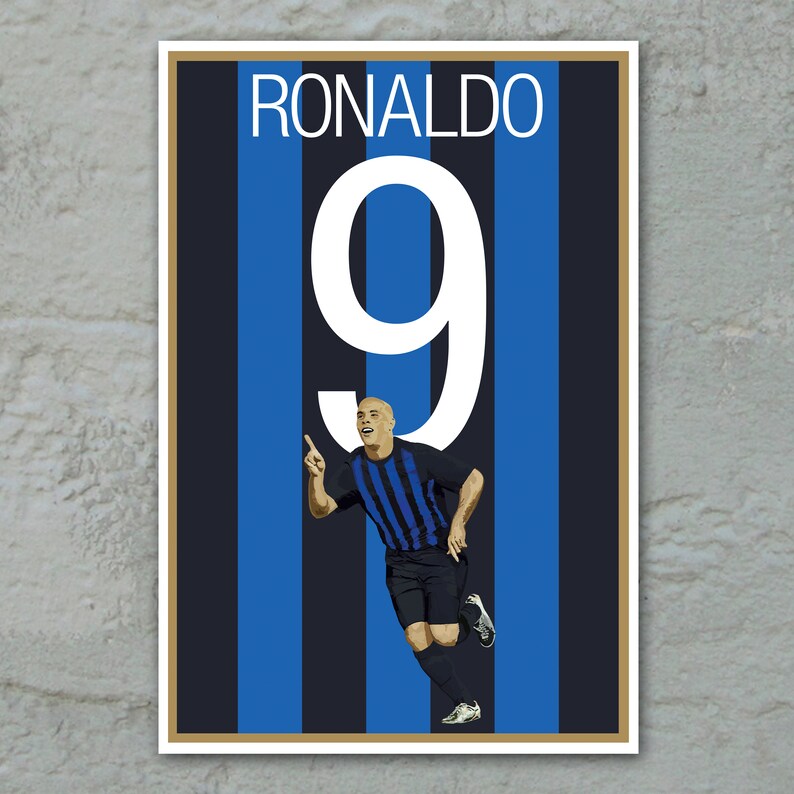 Inter Soccer Print Ronaldo Poster Soccer Art Unframed - Etsy