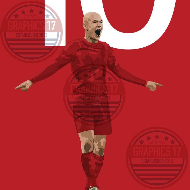 Robben Poster Bayern Munich Soccer Print Unframed Football Print Soccer ...
