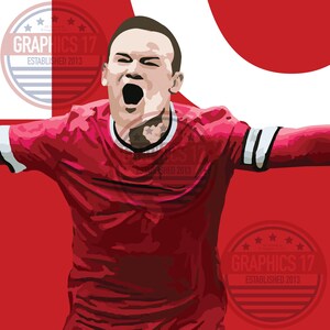 Manchester United Rooney Poster - Wayne Rooney Soccer Poster - Unframed ...