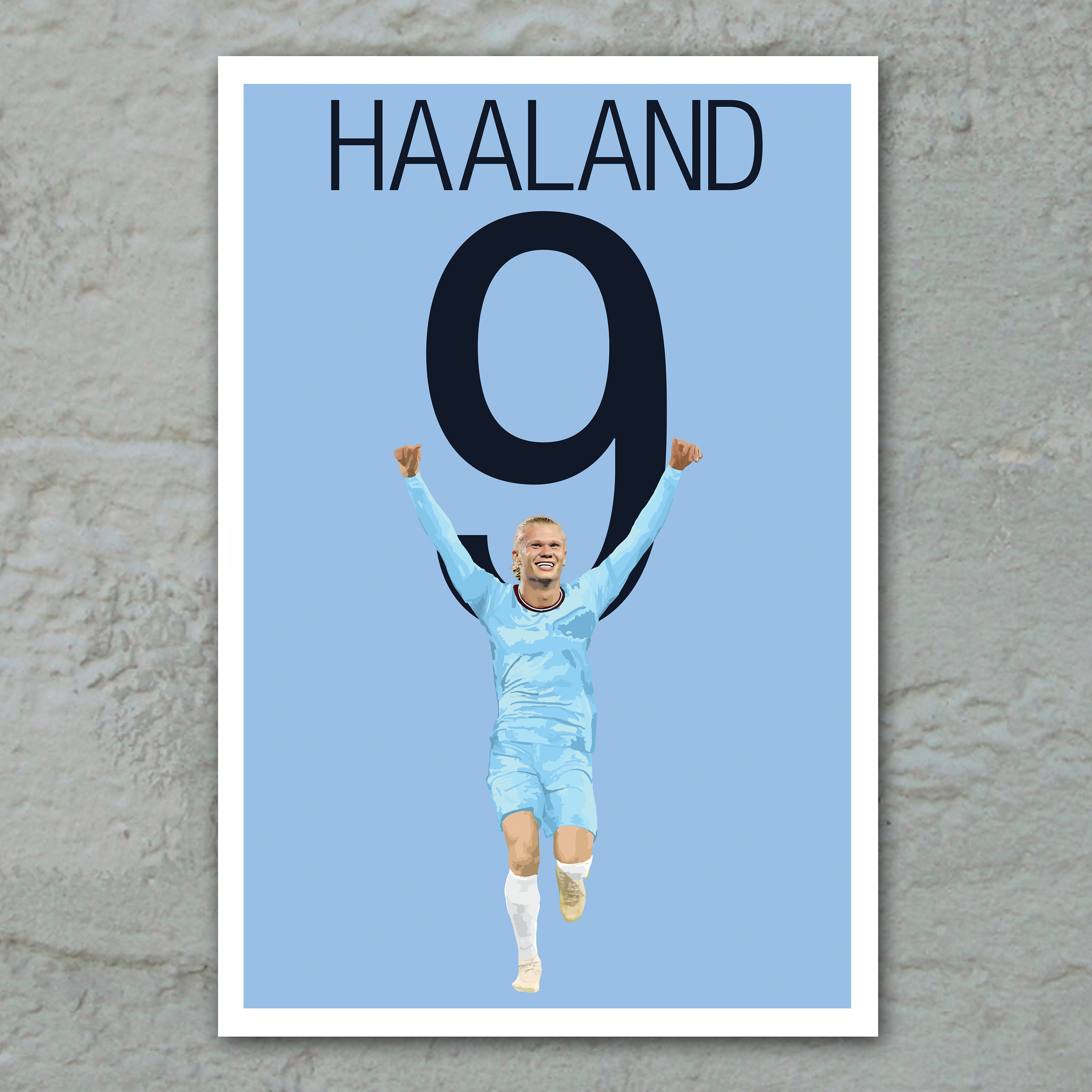 Erling Haaland Poster Manchester City Art Poster Norwegian - Etsy