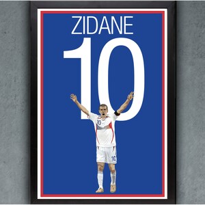 Zinedine Zidane Poster - France Soccer Print - Soccer Art - Unframed ...