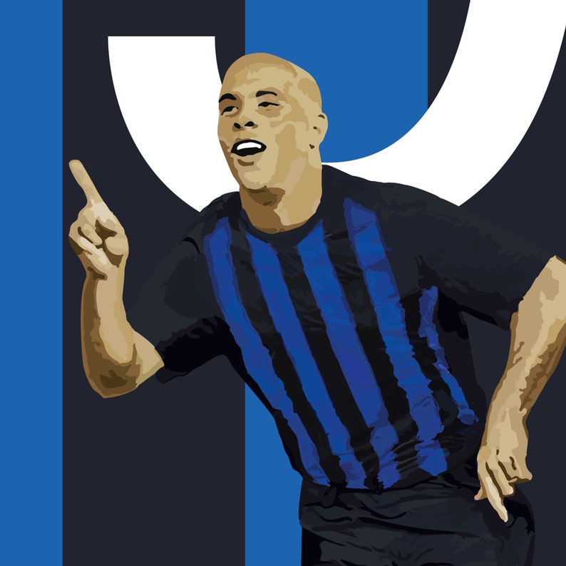 Inter Soccer Print Ronaldo Poster Soccer Art Unframed - Etsy