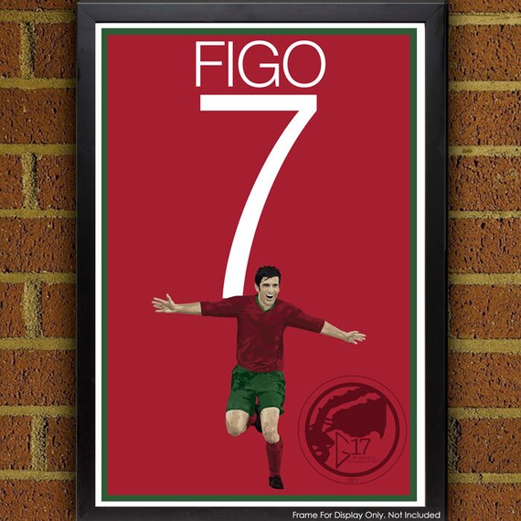 Luis Figo Art Poster Portugal Portugal Soccer Poster Figo | Etsy