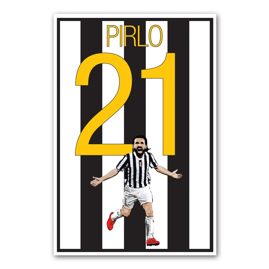 Andrea Pirlo Print Juventus Legend Andrea Pirlo Poster Italy Soccer ...