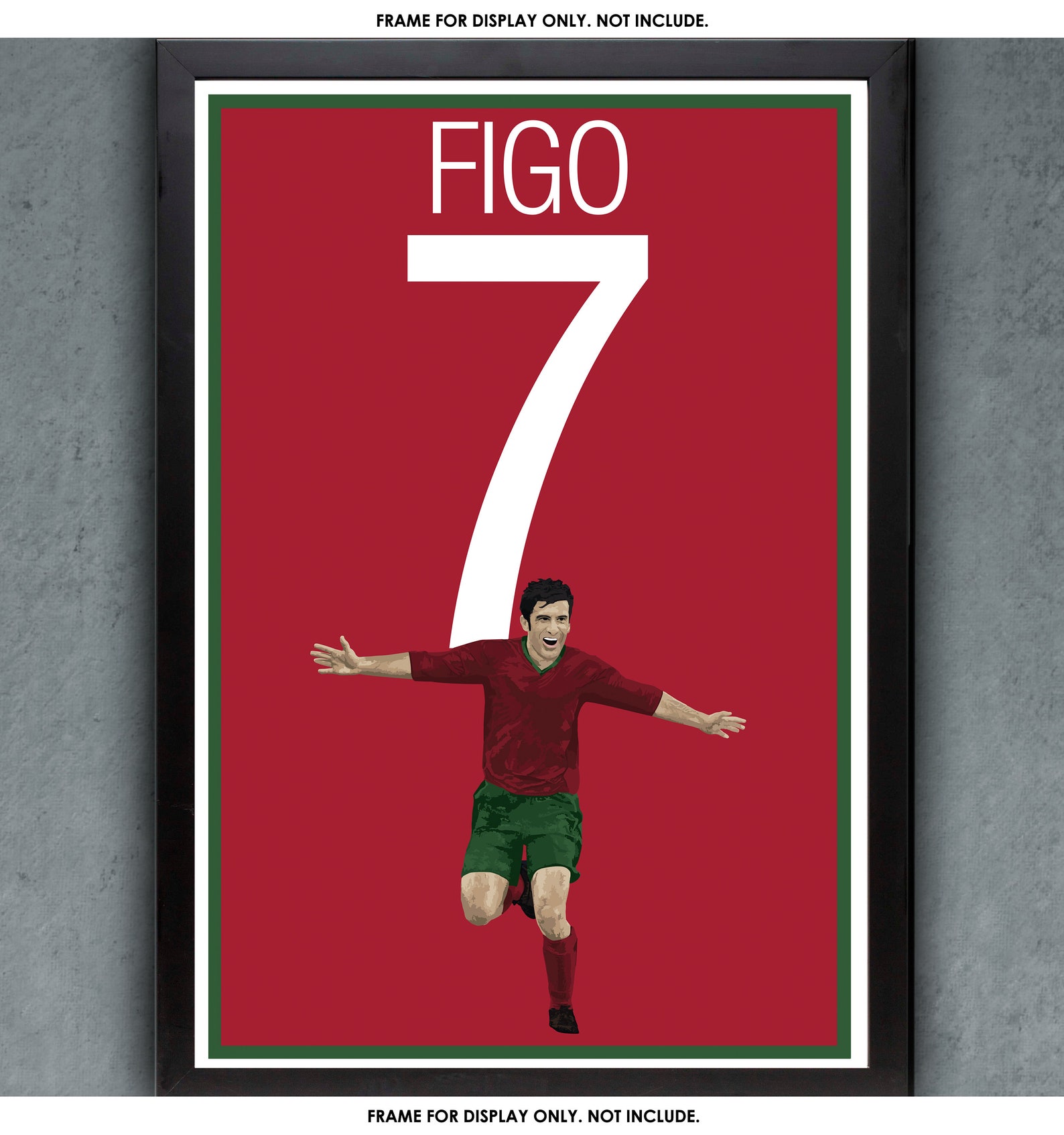 Luis Figo Art Poster - Portugal - Portugal Soccer Poster- Figo Print ...