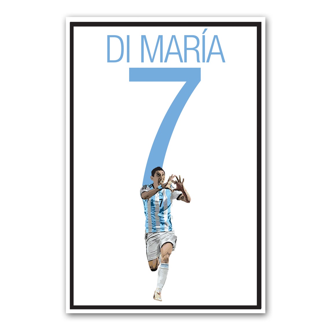 Ángel Di María Poster - Argentina Soccer Print - Soccer Art - Unframed ...