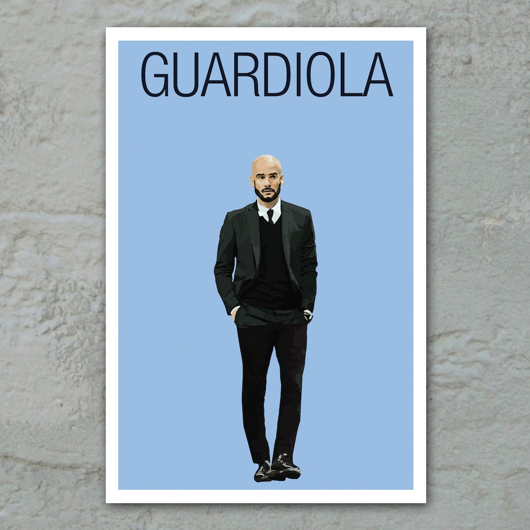 Pep Guardiola Poster - Manchester City Art Poster - Guardiola Soccer ...