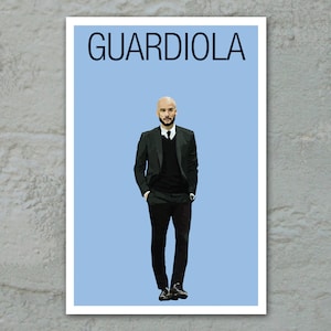 Pep Guardiola Poster - Manchester City Art Poster - Guardiola Soccer ...