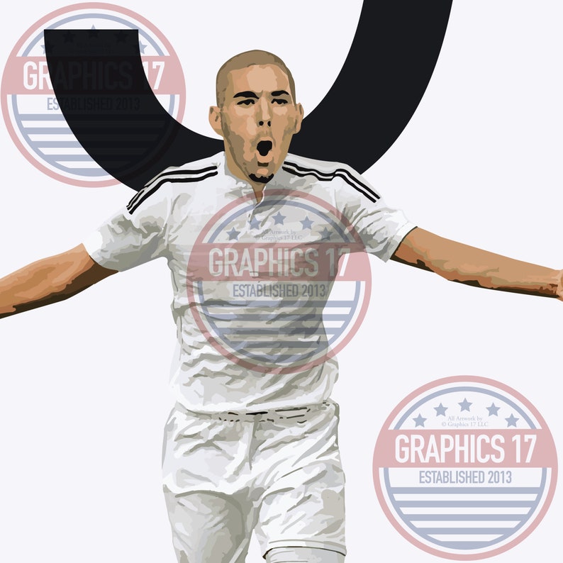 Karim Benzema 9 Poster Real Madrid France Soccer Poster - Etsy