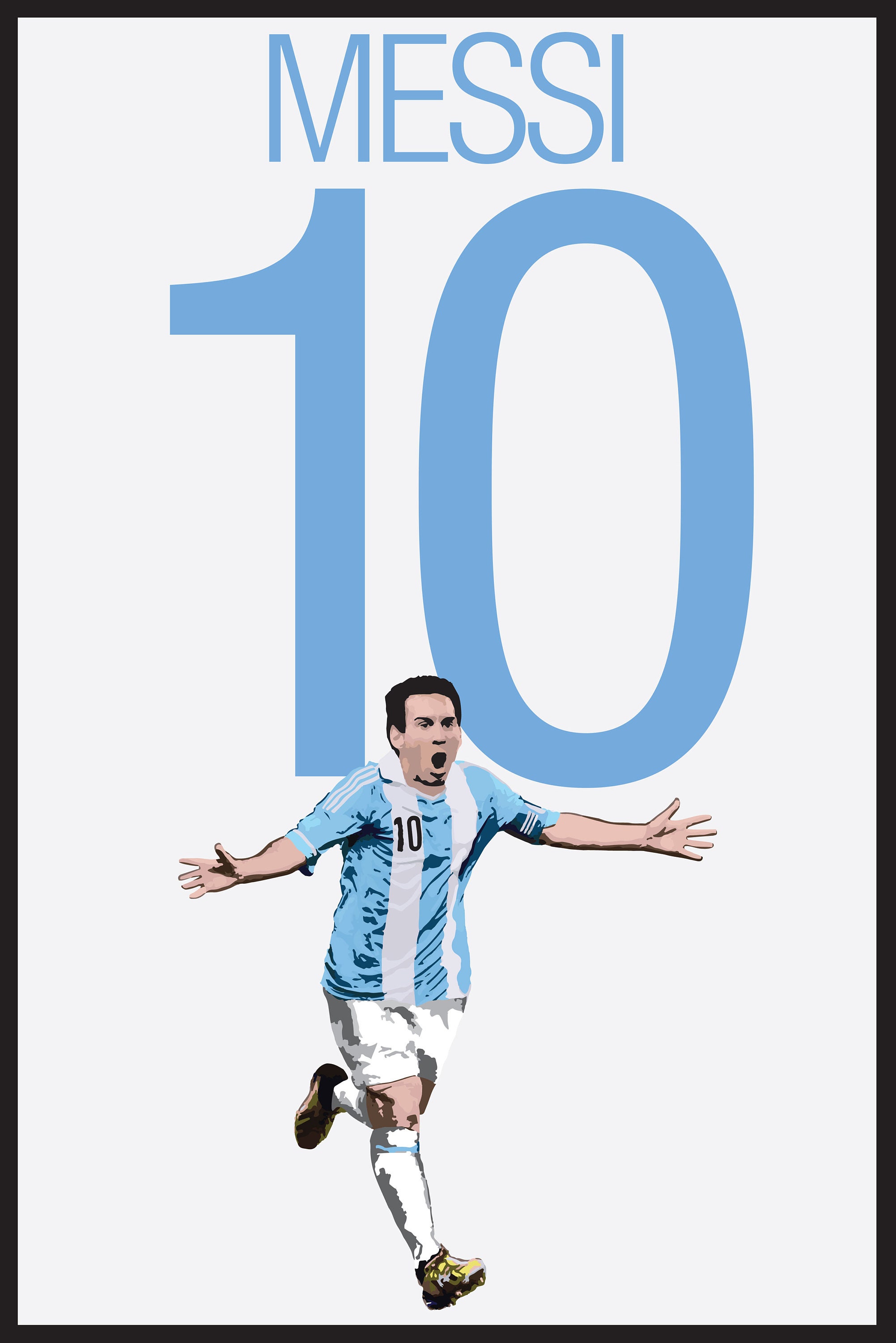 Argentina Soccer Print Leo Messi Poster Soccer Art - Etsy