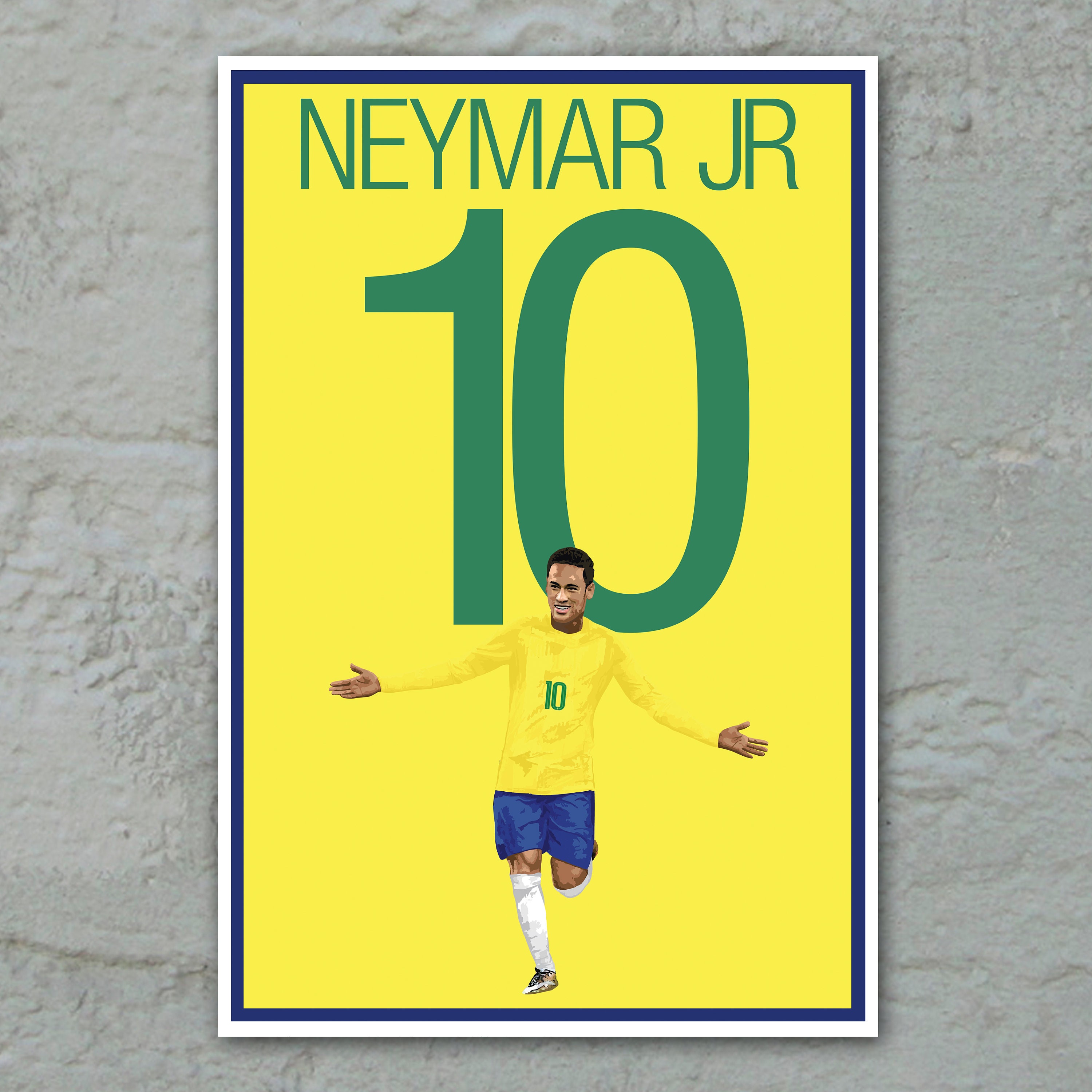 Neymar JR Poster Brazil Soccer Print Soccer Art Unframed - Etsy