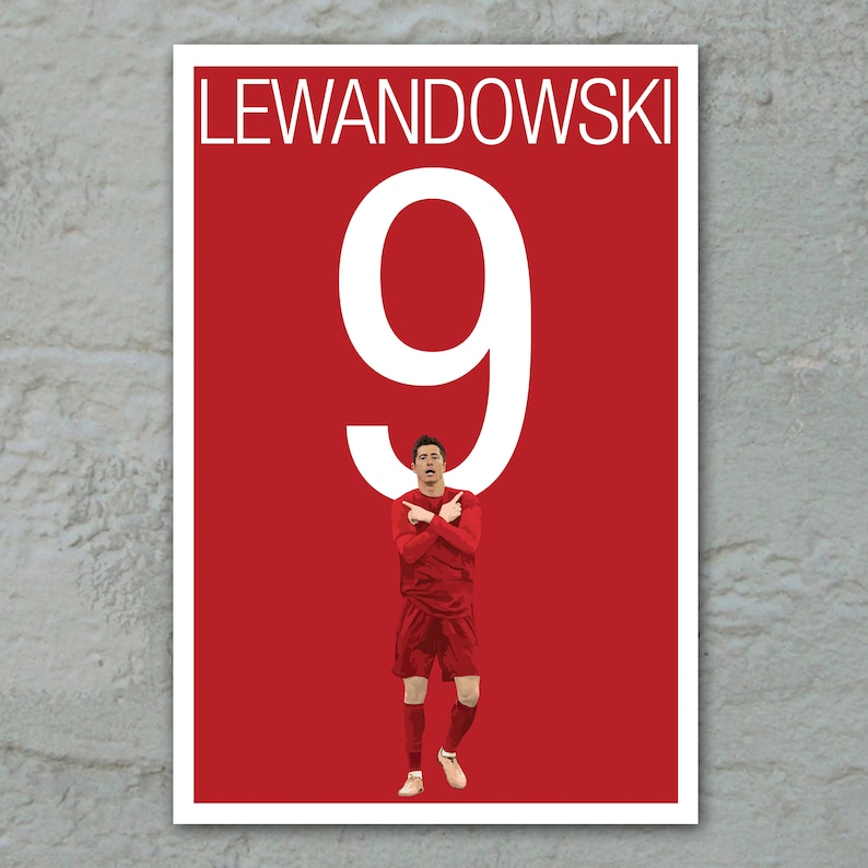 Lewandowski Poster Bayern Munich Soccer Print soccer Art - Etsy