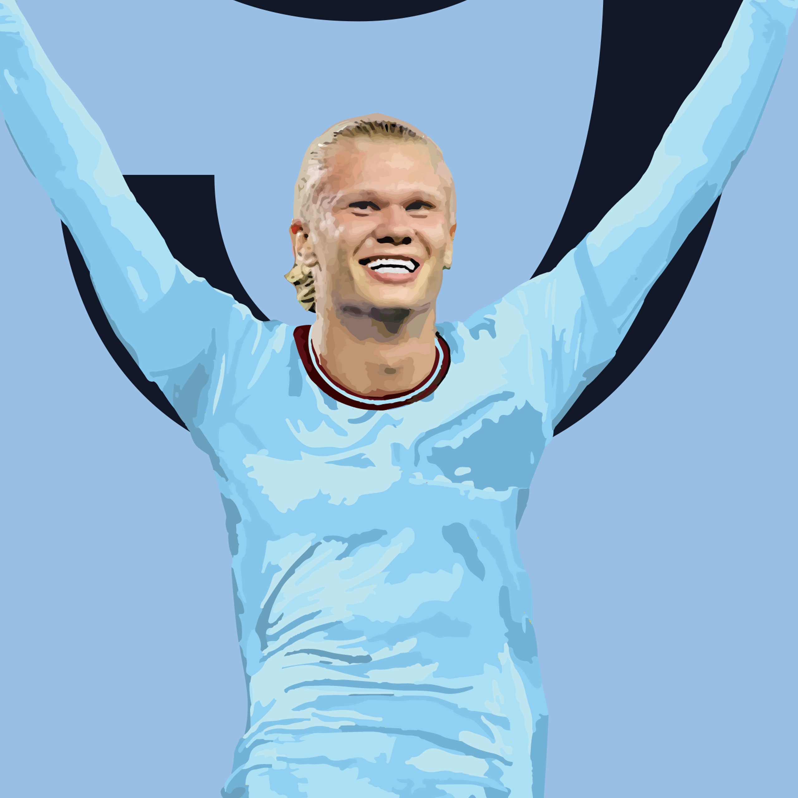 Erling Haaland Poster Manchester City Art Poster Norwegian - Etsy