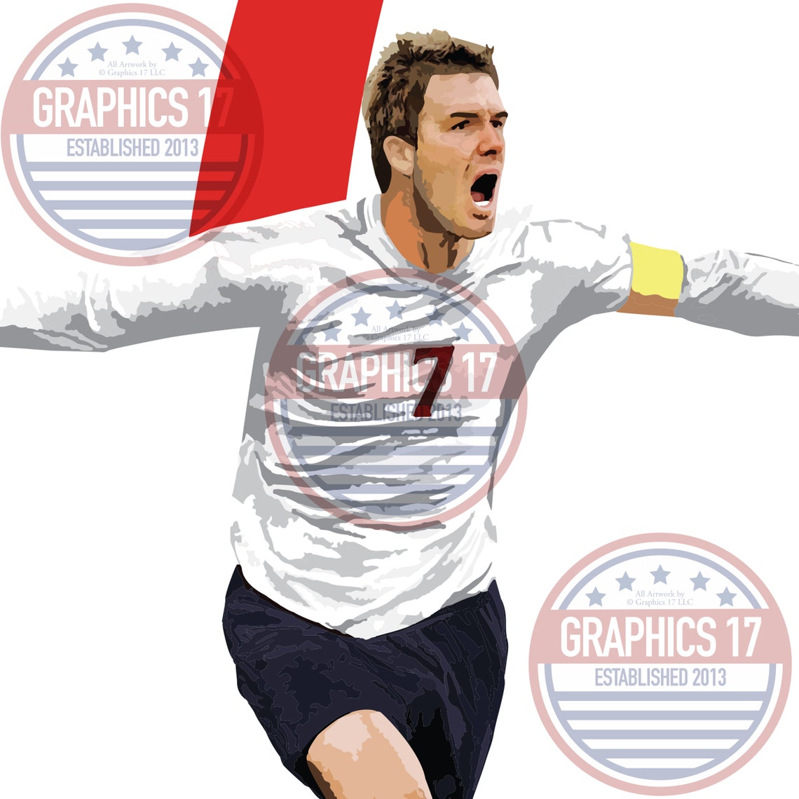 David Beckham Print - England Soccer Poster - Soccer Art - Unframed ...
