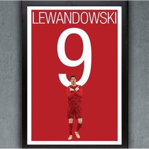 Lewandowski Poster Bayern Munich Soccer Print soccer Art Unframed ...