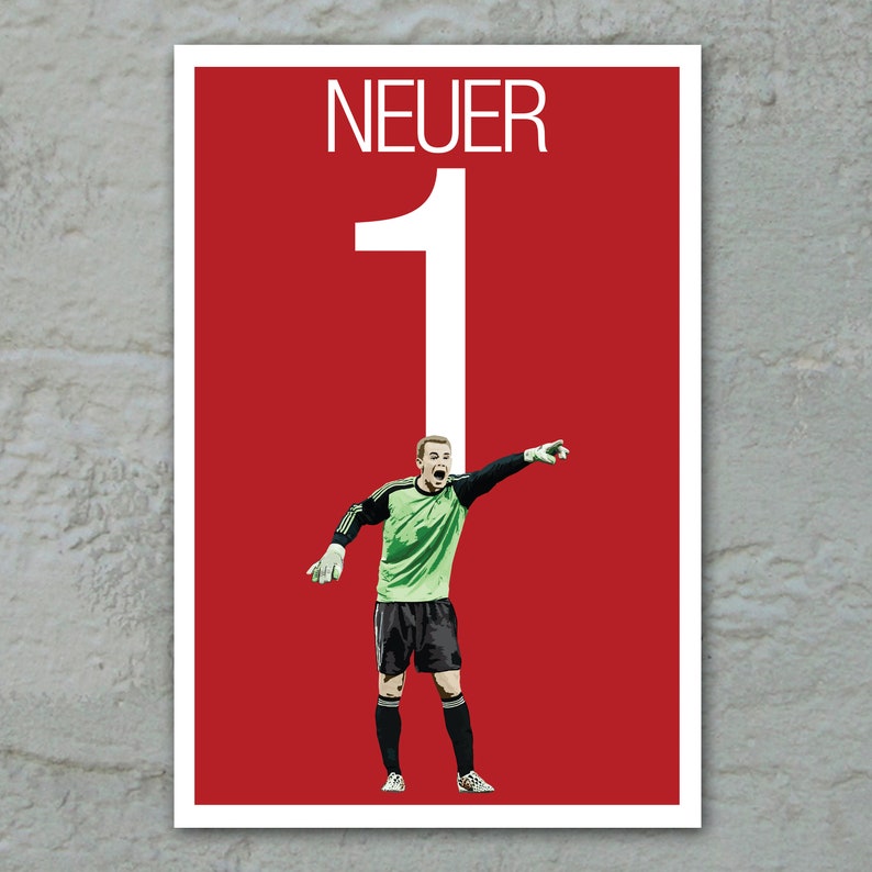 Manuel Neuer Poster - Unframed Soccer Poster - Bayern Munich Art Work ...
