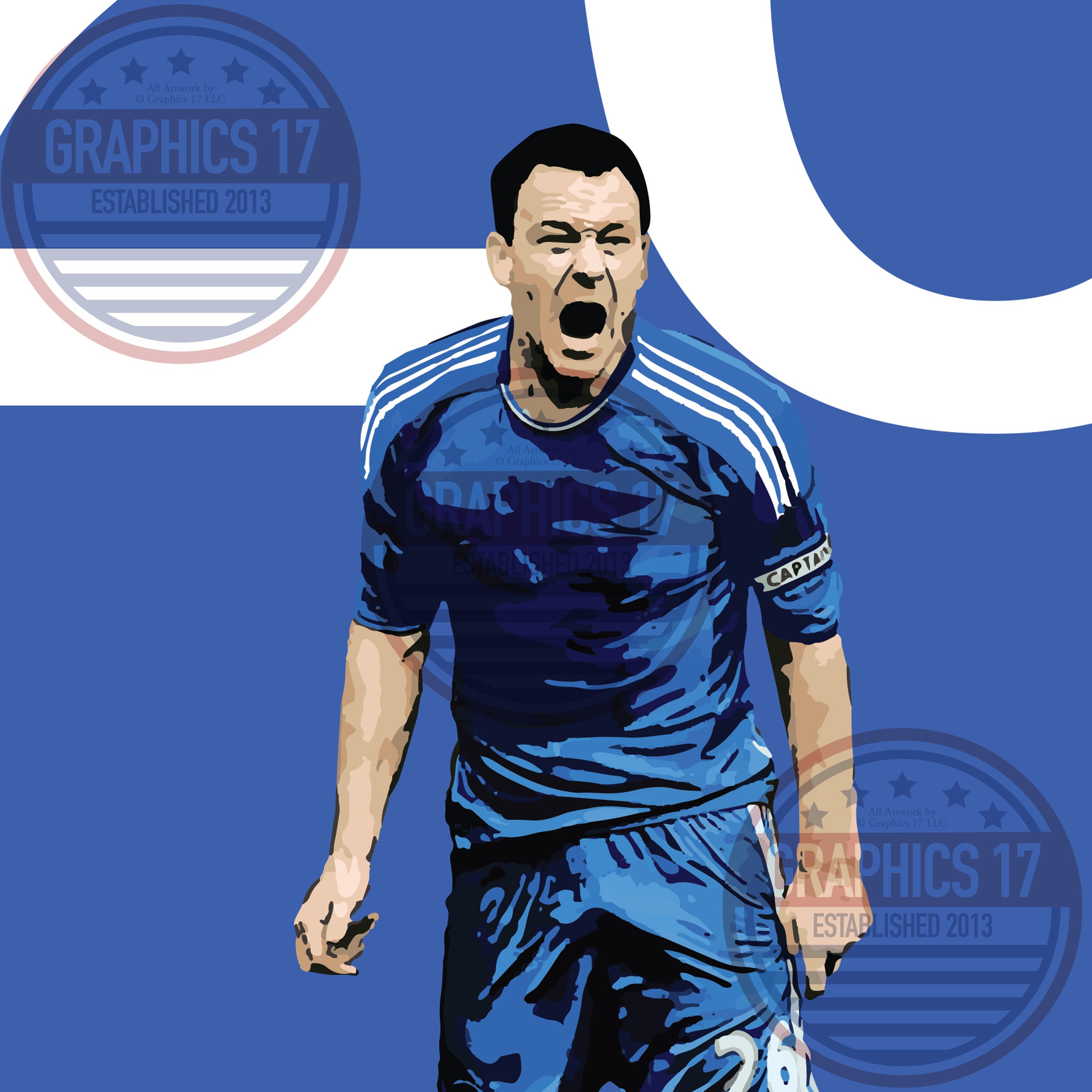 John Terry Poster - Chelsea Soccer Print - Soccer Art - Unframed ...