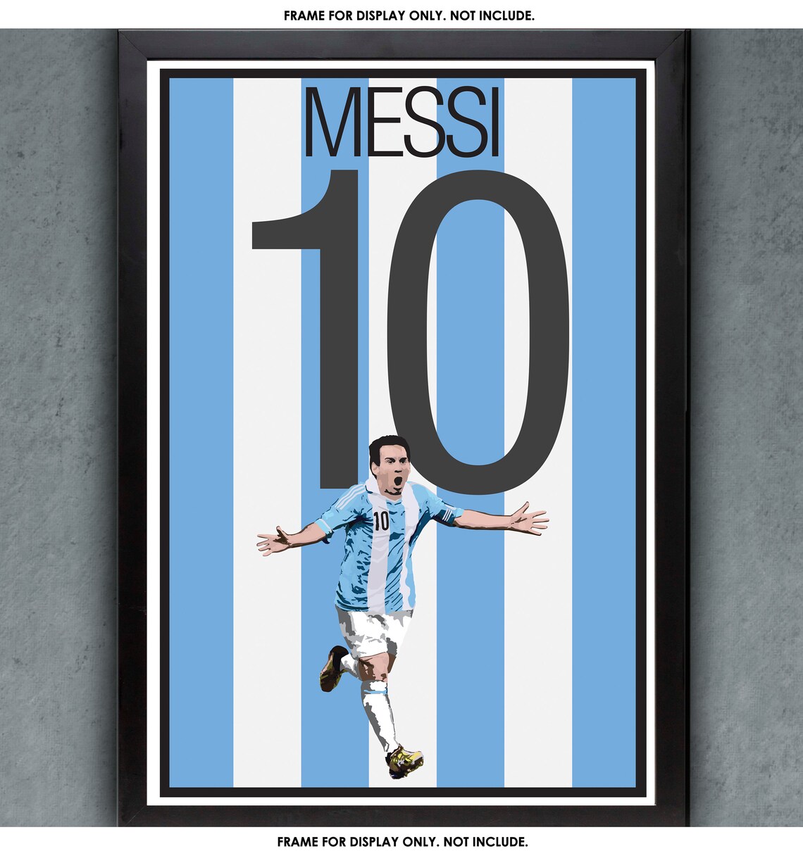 Lionel Messi Poster - Argentina Soccer Print - Soccer Art - Unframed ...