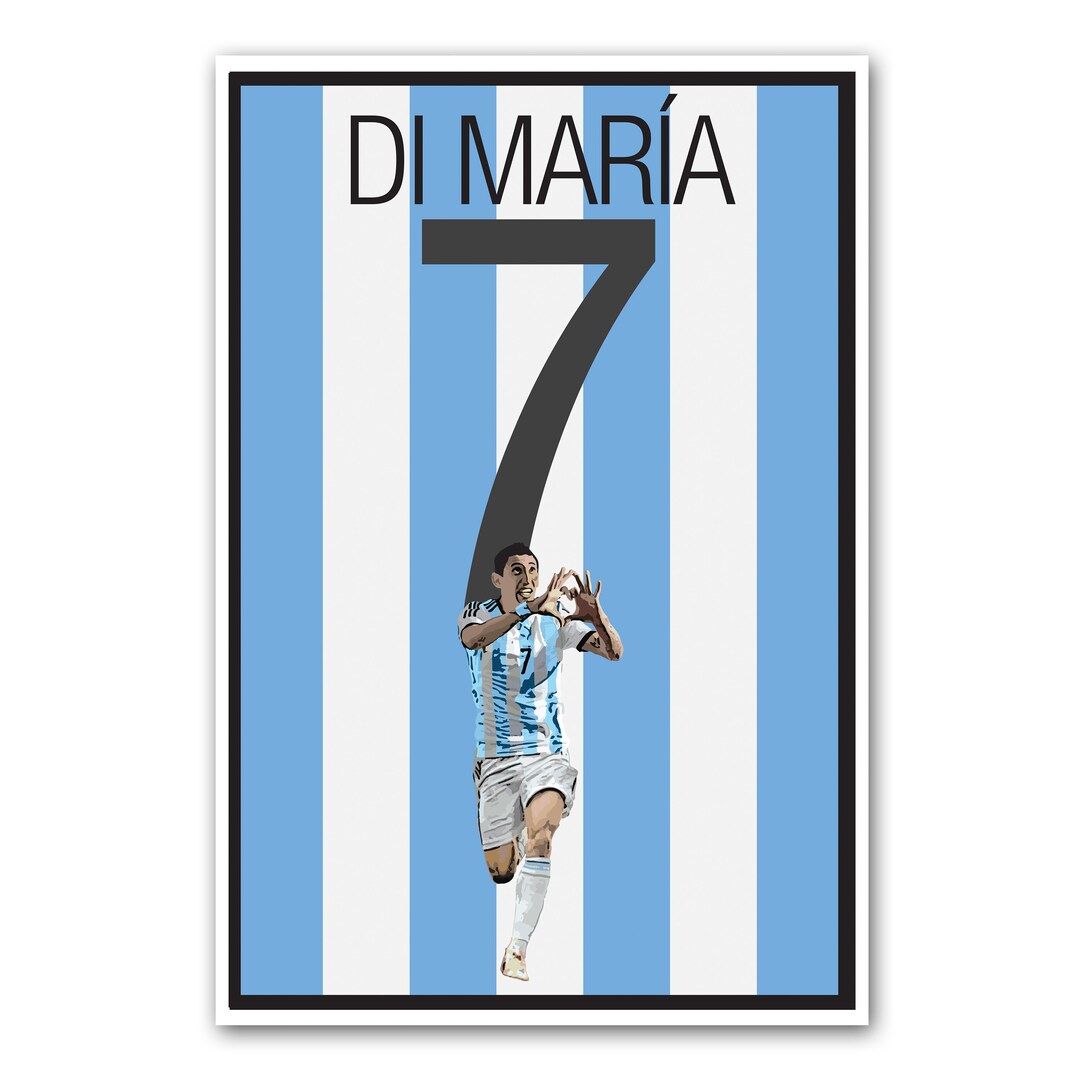 Ángel Di María Poster - Argentina Soccer Print - Soccer Art - Unframed ...