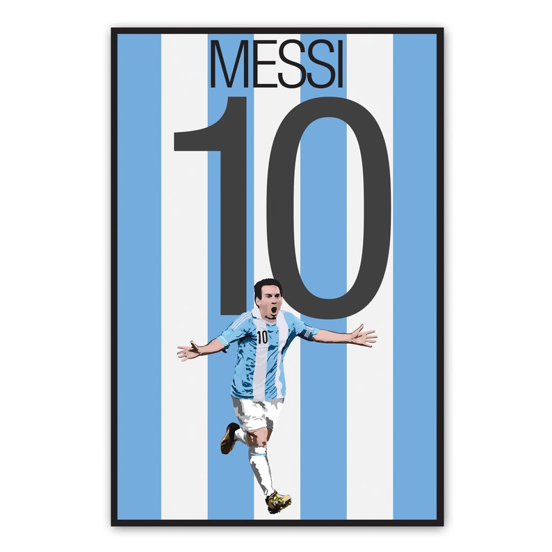 Lionel Messi Poster - Argentina Soccer Print - Soccer Art - Unframed ...