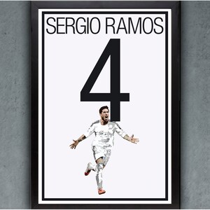 Sergio Ramos Poster - Real Madrid - Spain Soccer Poster- 8x10, 13x19 ...