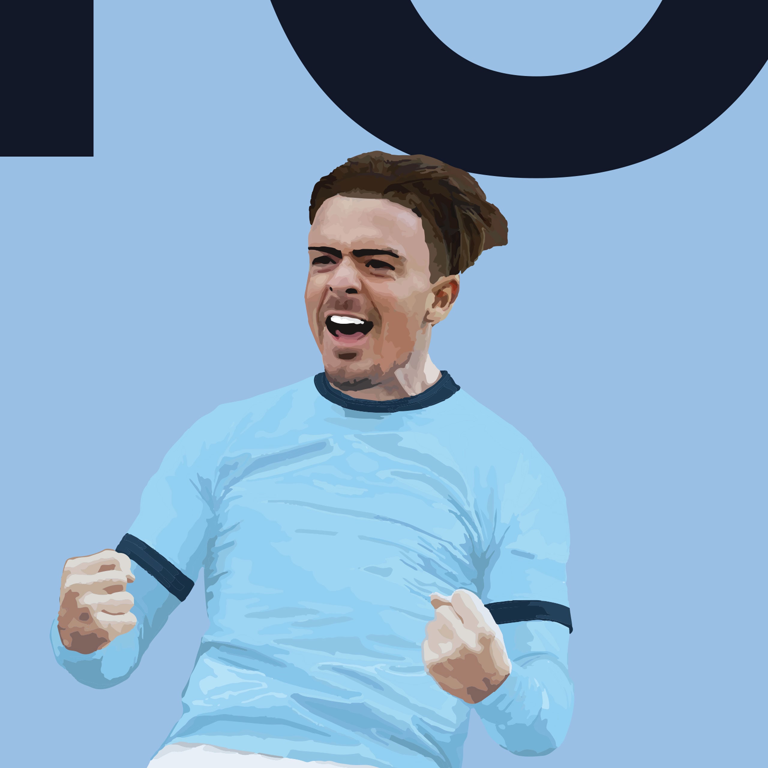 Jack Grealish Poster - Manchester City Art Poster - English Soccer ...