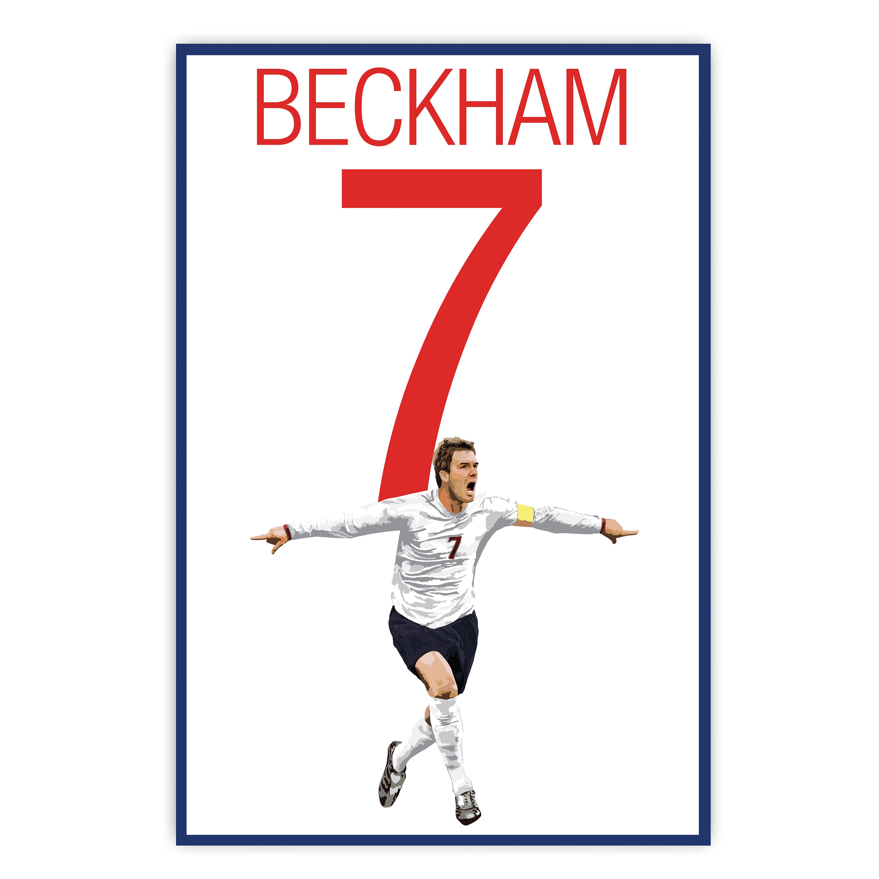 David Beckham Print England Soccer Poster Soccer Art | Etsy