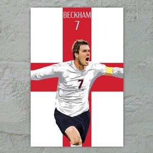 David Beckham Poster - England Soccer Print - Soccer Art - Unframed ...