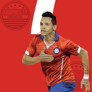 Chilean Alexis Sánchez Poster Sanchez Soccer Poster Chile | Etsy