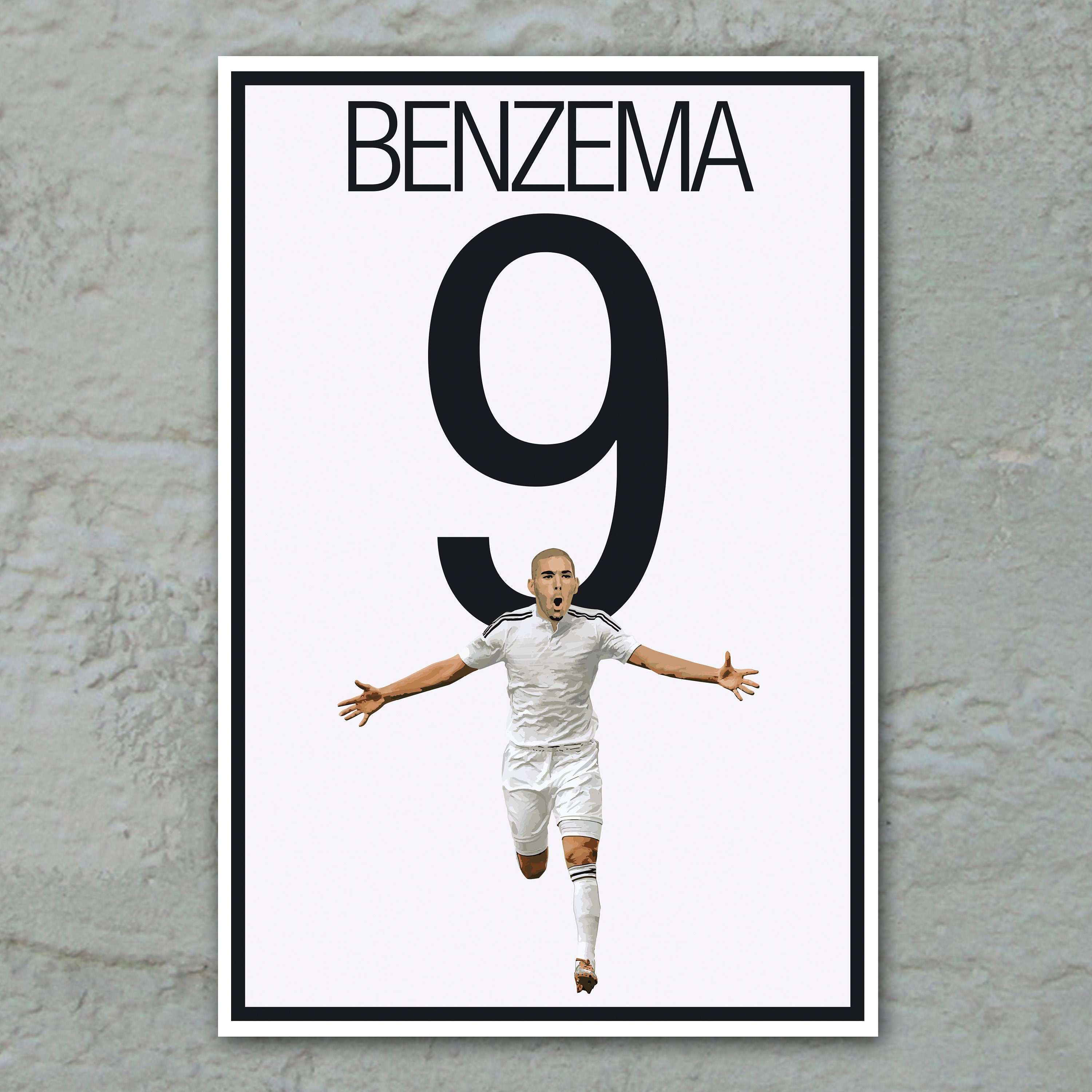 Karim Benzema 9 Poster - Real Madrid - France Soccer Poster- 8x10 ...
