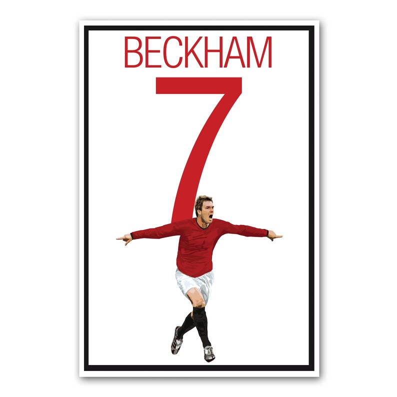 David Beckham Poster - Manchester United Soccer Poster, Print, Art ...