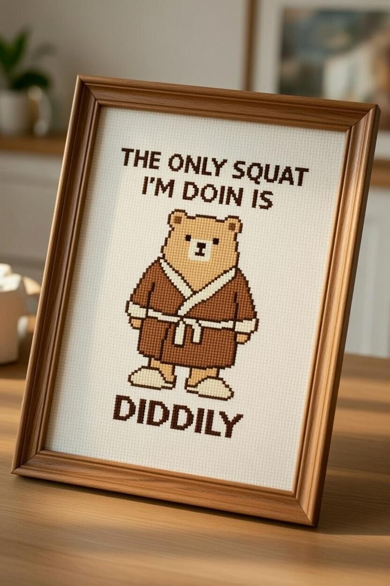Snarky Bear Cross Stitch Pattern, Funny Fitness Meme (PDF Pattern) - Etsy