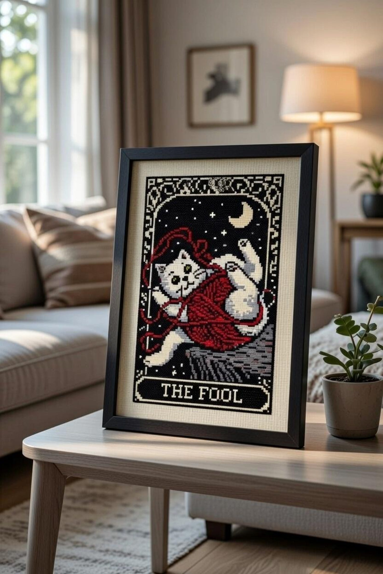 Gothic Cat Tarot Cross Stitch Pattern – the Fool – Symbolic Witchy ...
