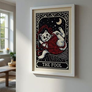 Gothic Cat Tarot Cross Stitch Pattern – the Fool – Symbolic Witchy ...