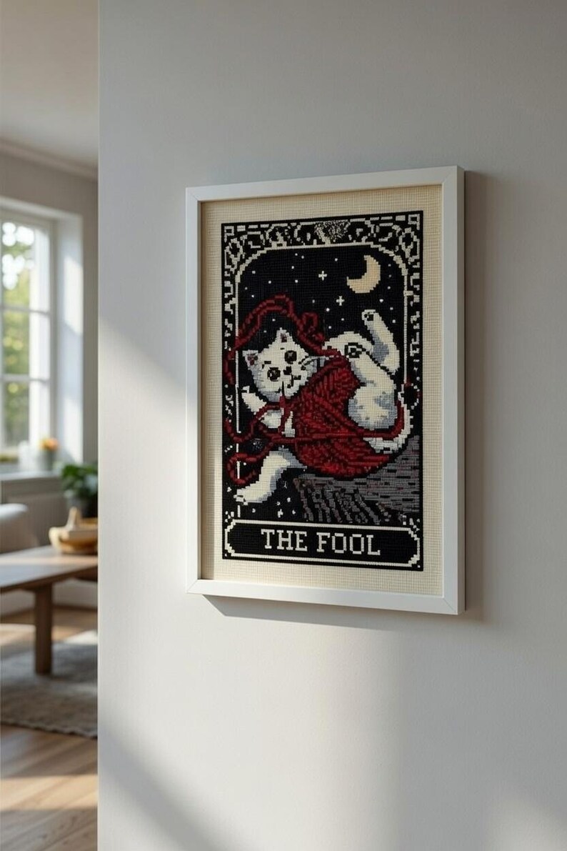 Gothic Cat Tarot Cross Stitch Pattern – the Fool – Symbolic Witchy ...