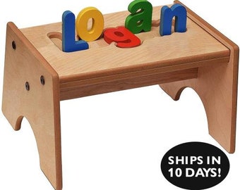Name Puzzle Stool - Etsy