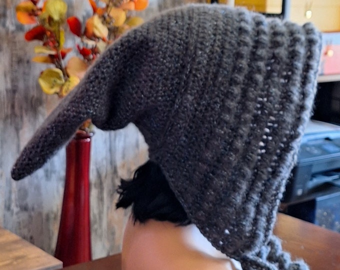 Crochet Pixie Hood, Cosplay, Festival, Fairy Hat, Elf Hat, Slouchy Hat ...