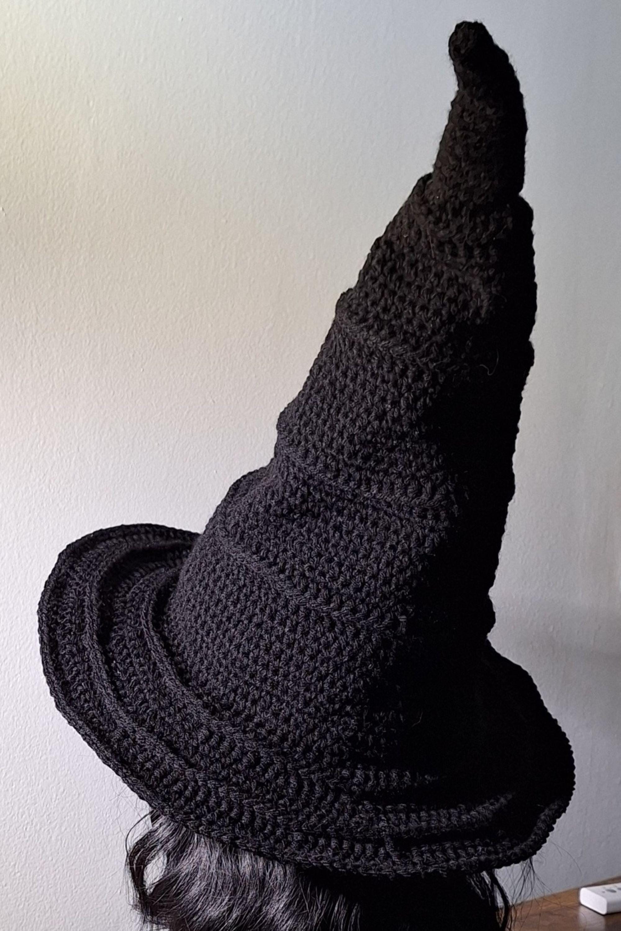 Crocheted Witch Hat: Wired Brim, Wicked Inspired - Adult Halloween ...