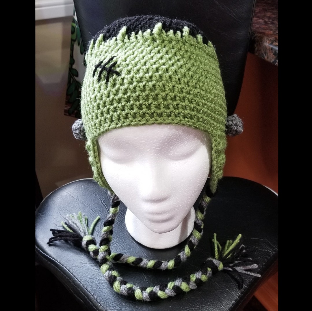 Frankenstein Monster Beanie - Halloween Hat - Beanie With Earflaps - Etsy