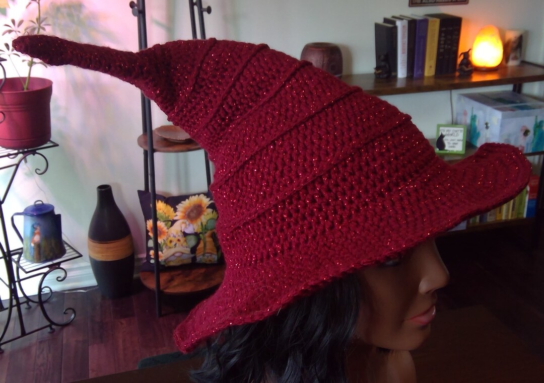 In Stock Witches Hat, Warlock Hat, Wizard Hat, Crooked, Curly Witch Hat ...
