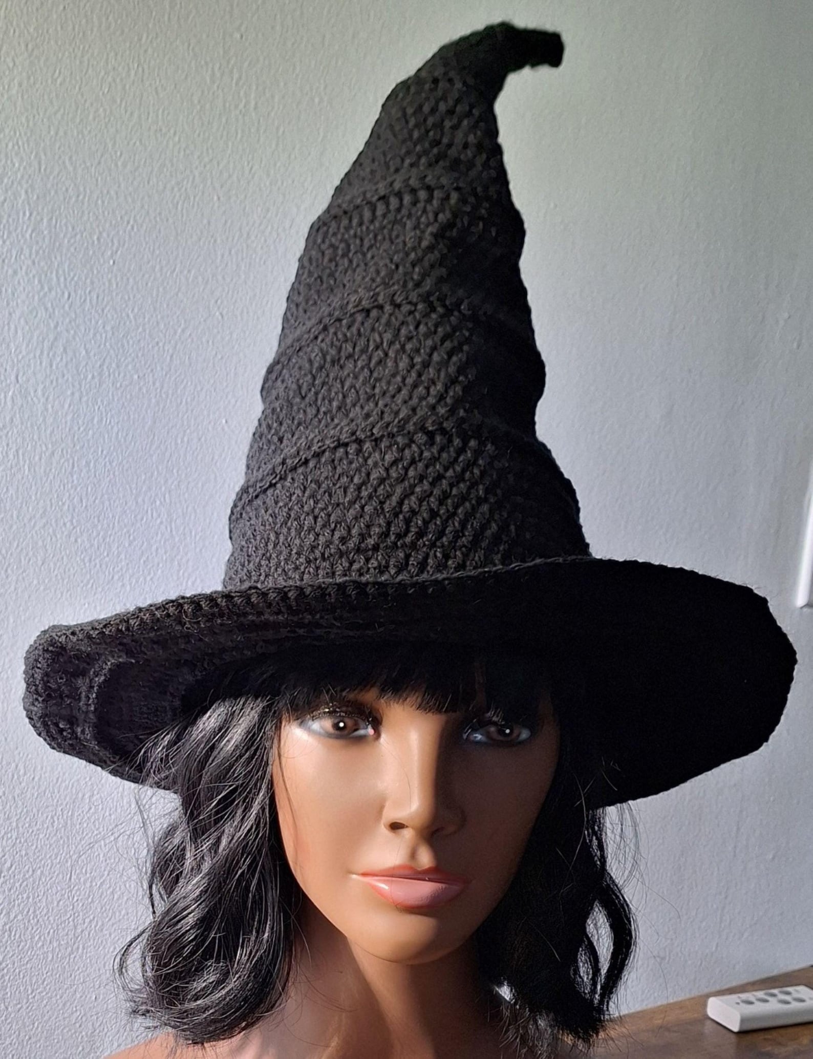 Crocheted Witch Hat: Wired Brim, Wicked Inspired - Adult Halloween ...