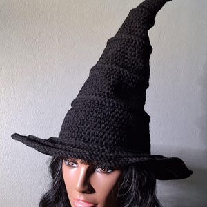 Crocheted Witch Hat: Wired Brim, Wicked Inspired - Adult Halloween ...